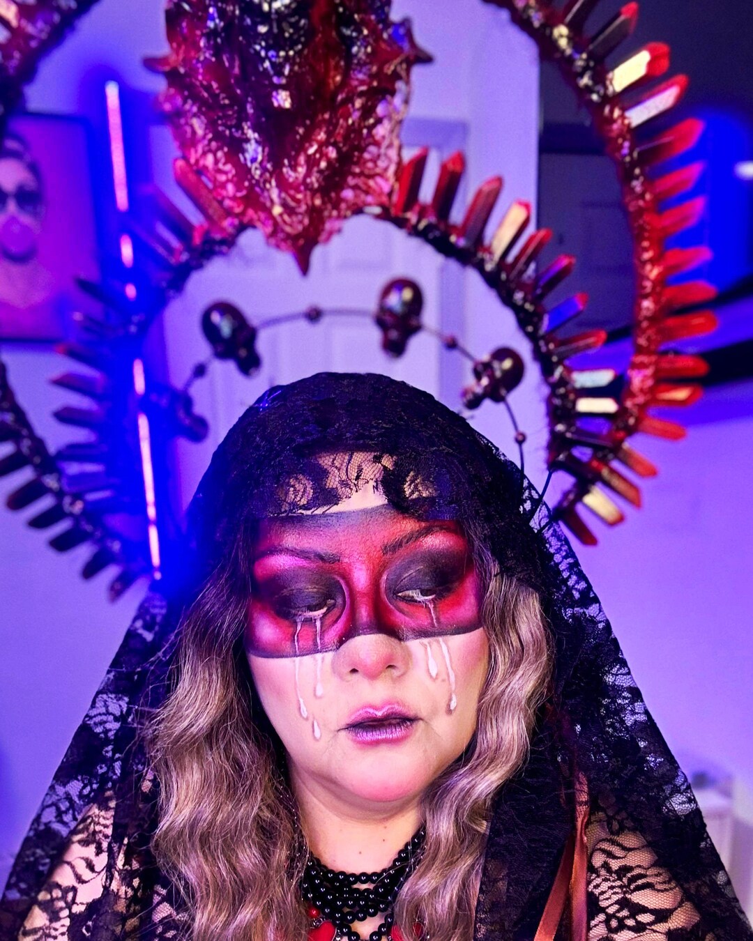 Red & Black Horror Headpiece - Etsy