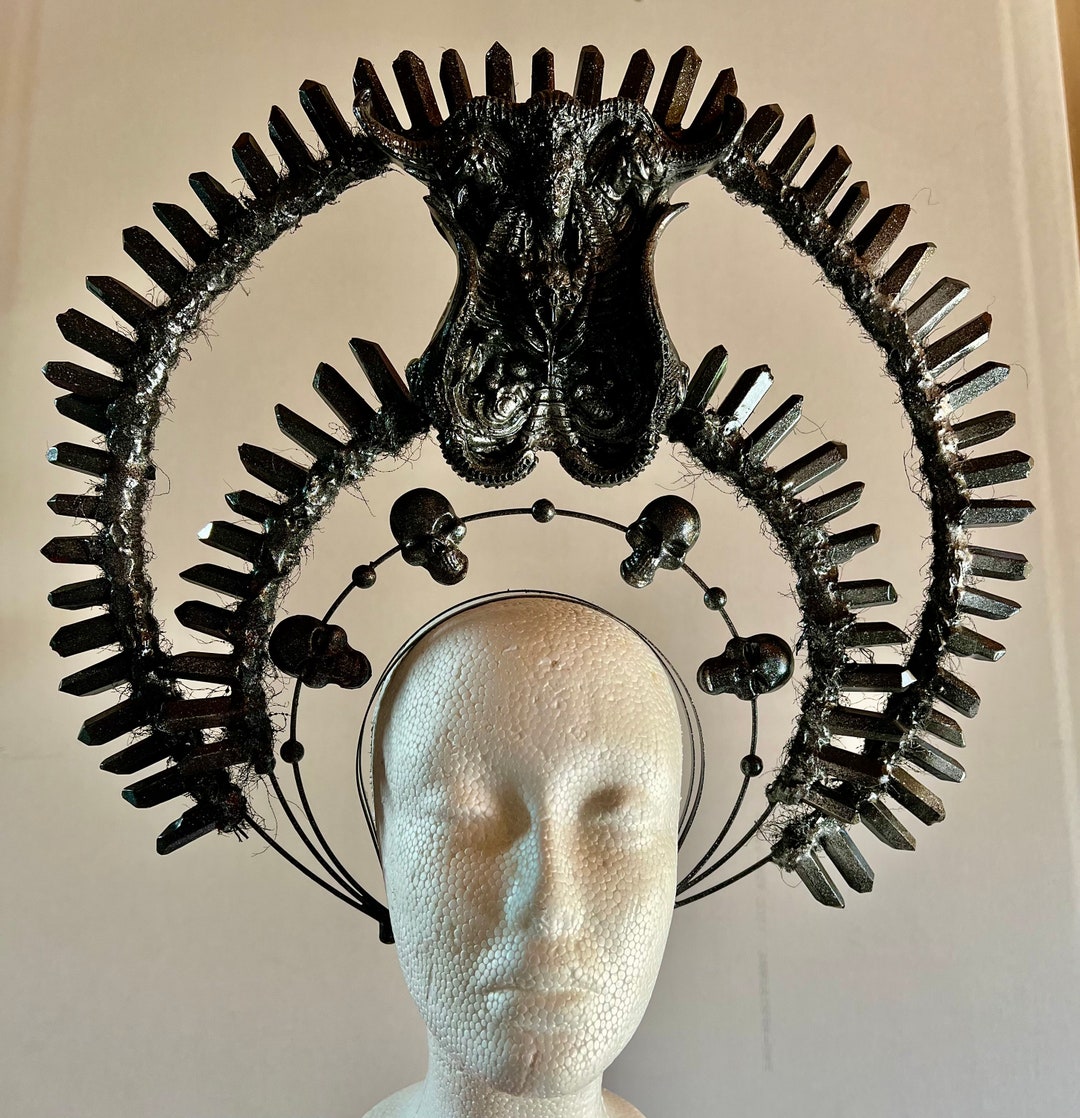 Black & Silver Demon Headpiece - Etsy