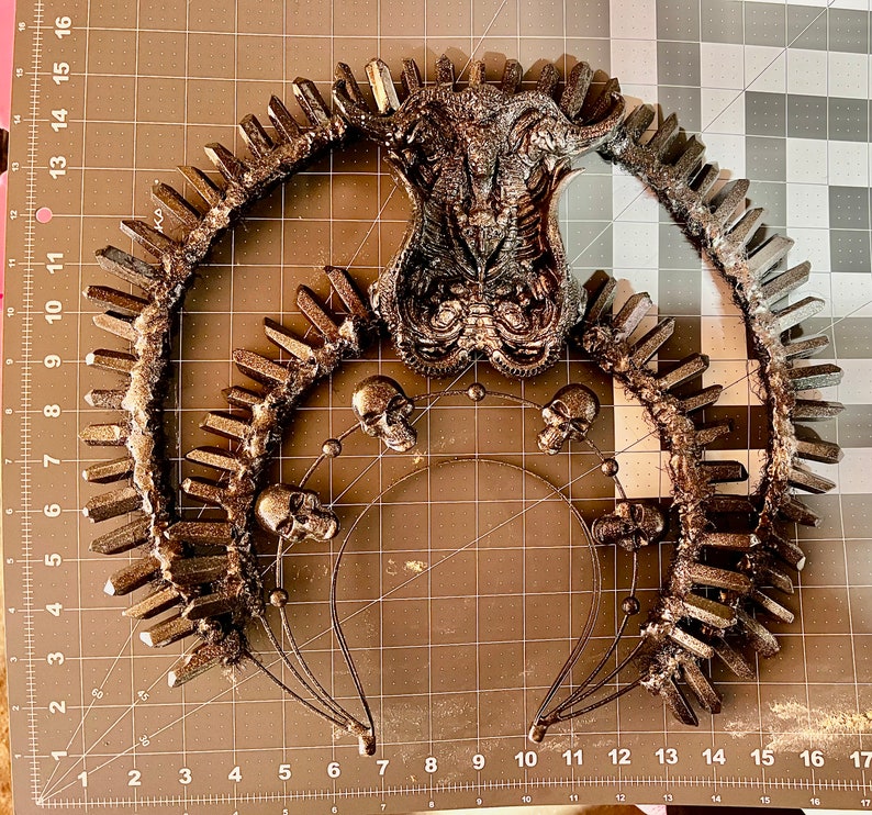 Black & Silver Demon Headpiece - Etsy