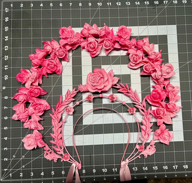Pink Rose Headpiece - Etsy