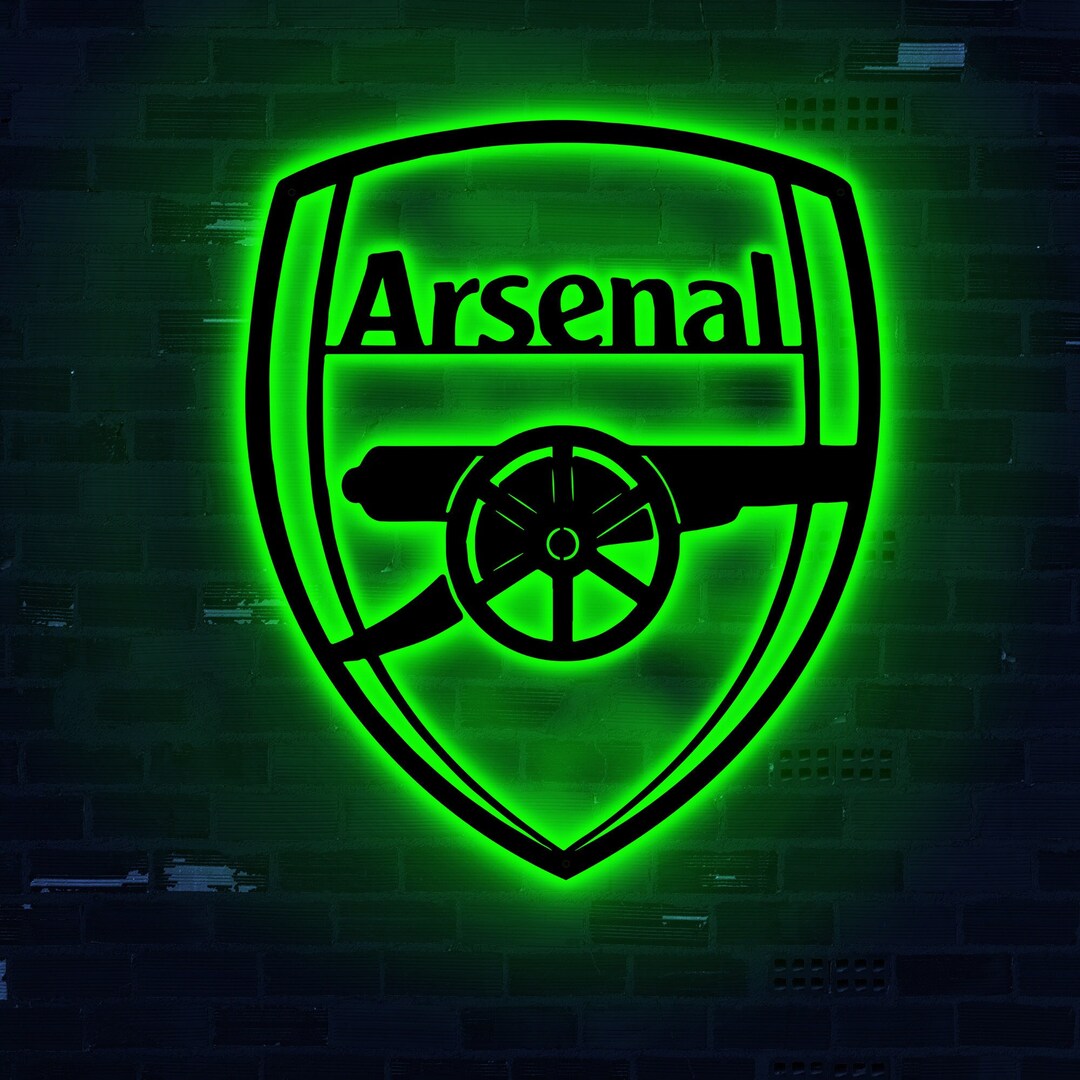 Metal Wall Decor, Arsenal FC Team Logo, Metal Led Light Arsenal Team ...