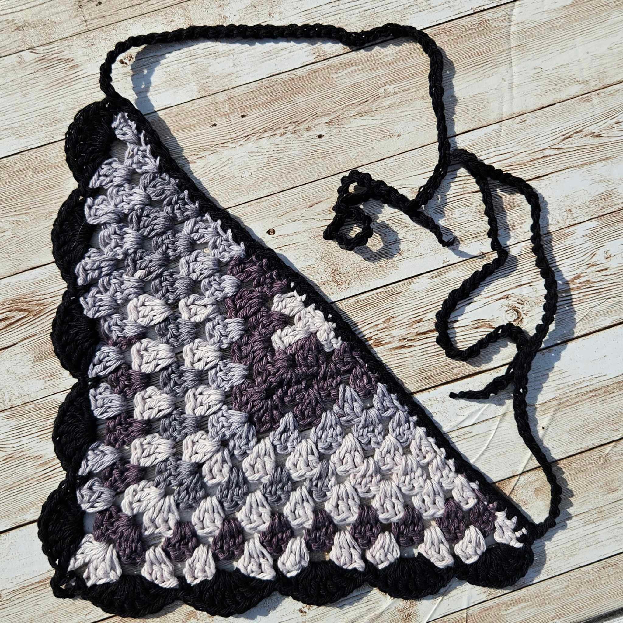 Grey Scale Hair Bandana | Crochet Hair Accessory - Etsy