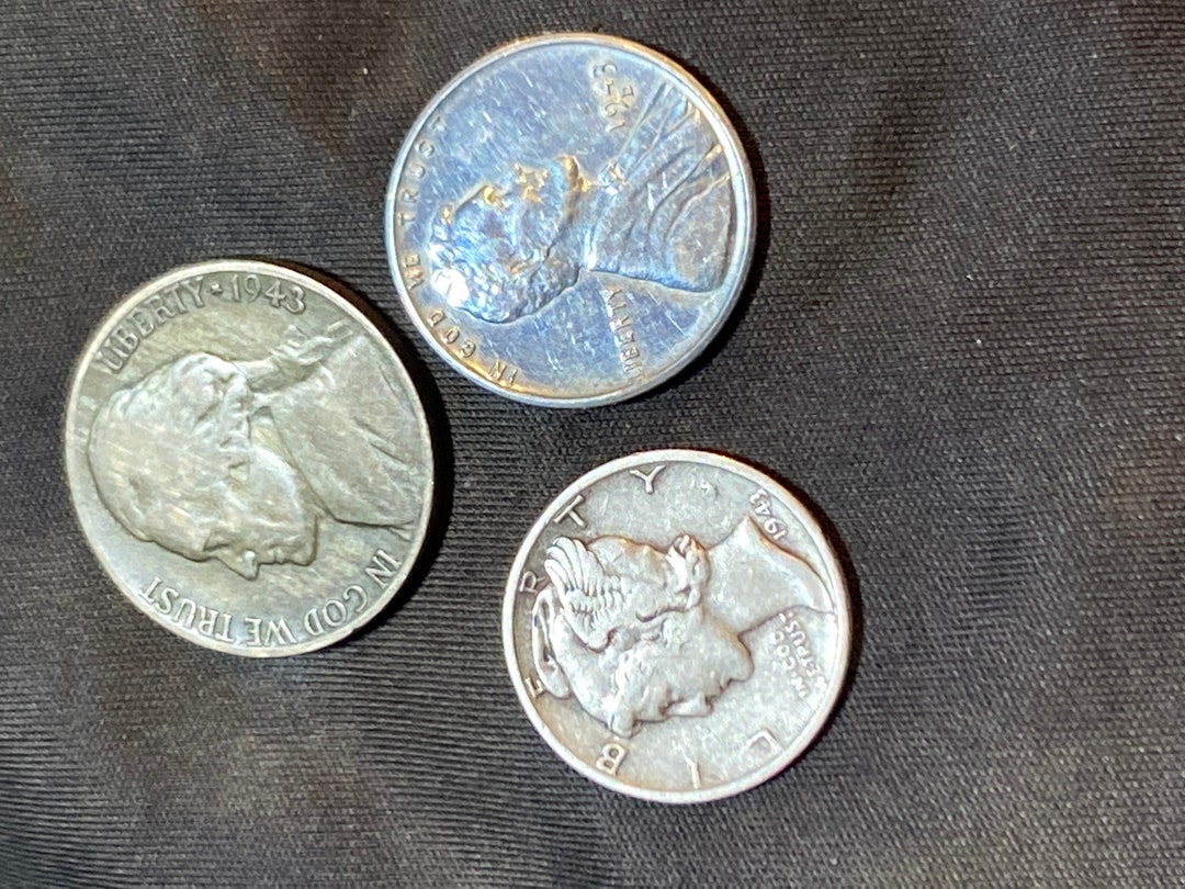WWII Coin Set Silver War Nickel Silver Mercury Dime Steel Wheat Penny ...