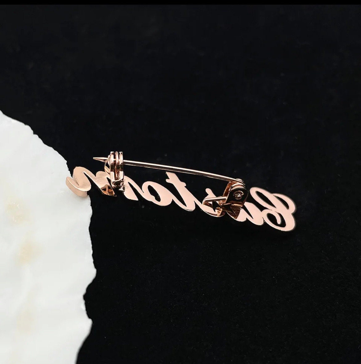 Buy Personalised Name Brooch Name Pin Custom Jewellery Stainless Steel ...