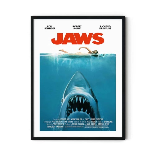 Jaws Textless Movie Poster Film Wall Art Print - Etsy