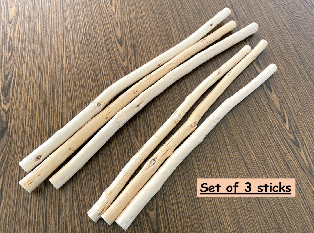 Set of 3psc Wood Sticks for Hangings Tapestries and Craft Projects From ...
