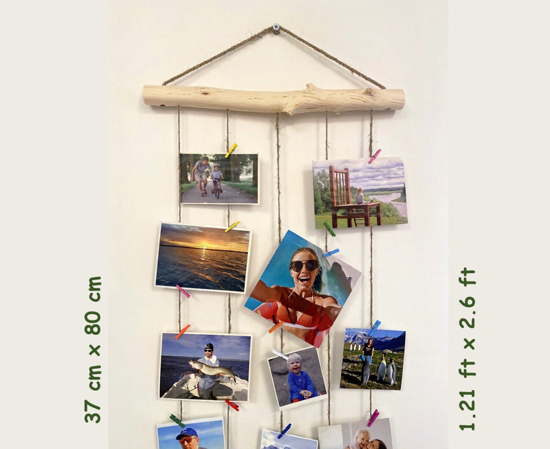 Picture Holder Twine Photo Display With Mini Pegs Natural Wood - Etsy
