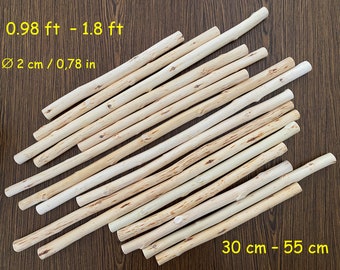 Debarked Wood Sticks Thin Macrame Hanging Dowel Different Sizes for ...