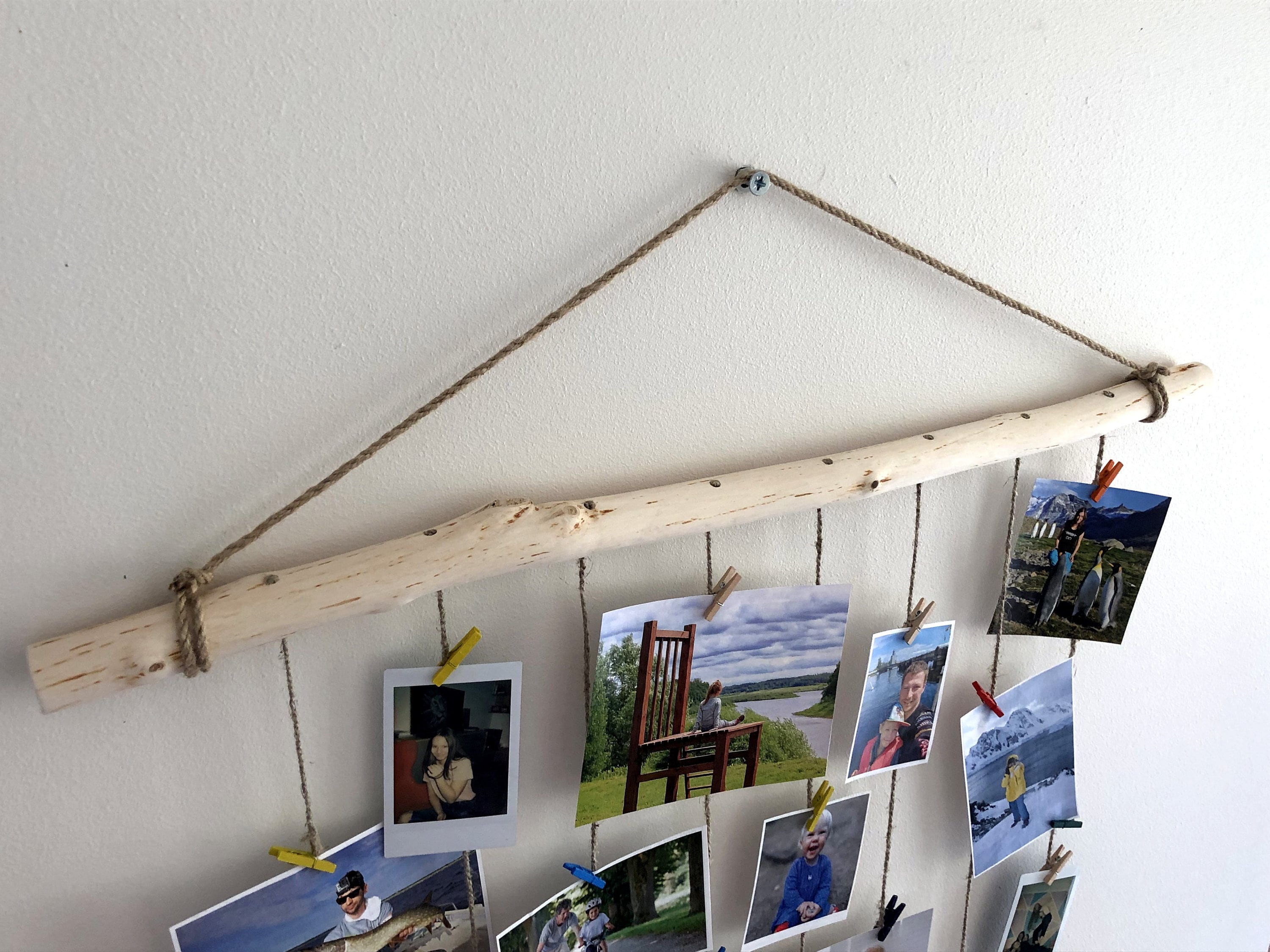 Twine Photo Display With Mini Pegs Natural Wood Photo Frame Vertical ...