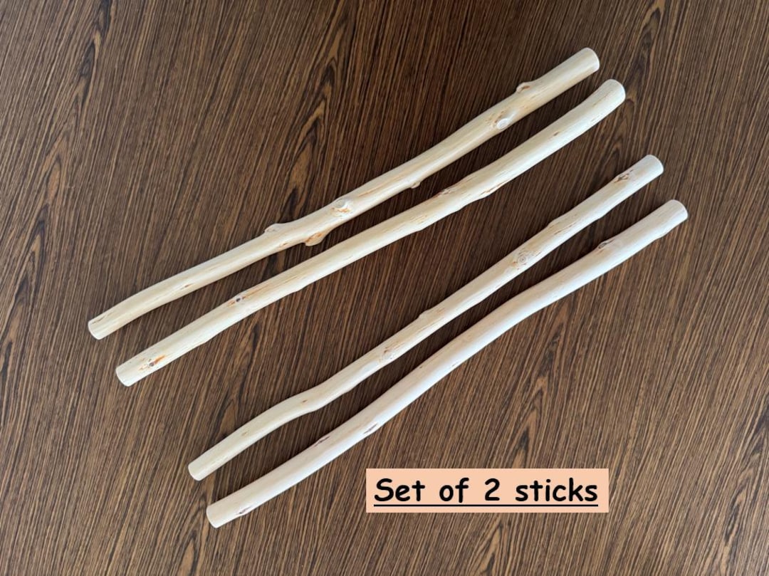 Set of 2psc Wood Sticks for Hangings Tapestries and Craft Projects From ...