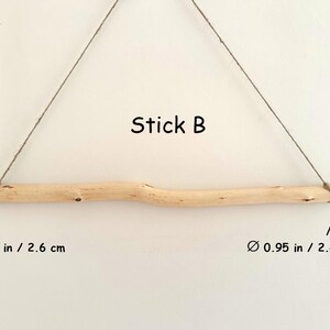 Debarked 1,8ft / 55cm Wood Sticks for Hangings Tapestries and Craft ...
