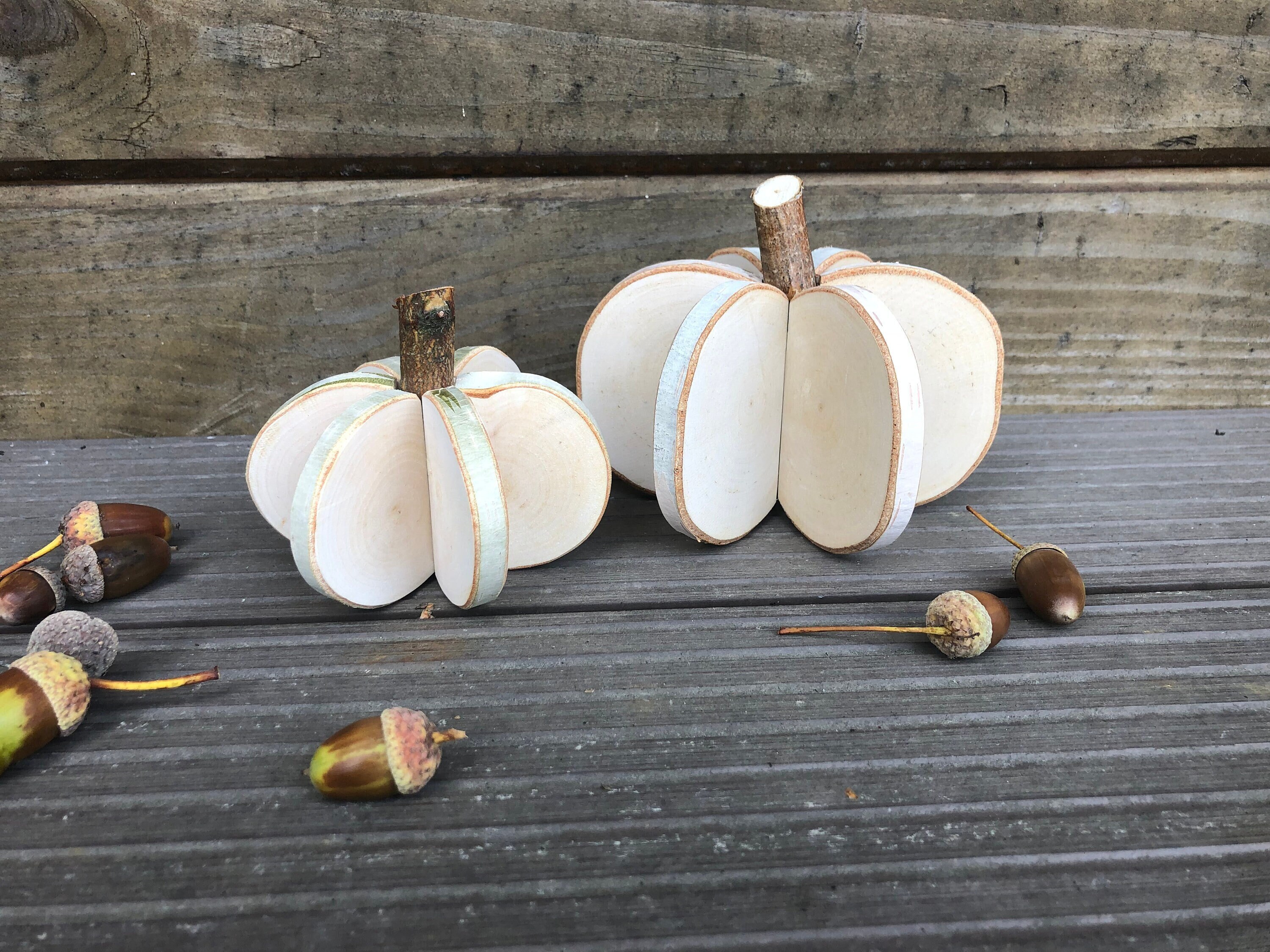 Unfinished 3D Pumpkins Set of 2 Pieces Made From Wood Slices - Etsy