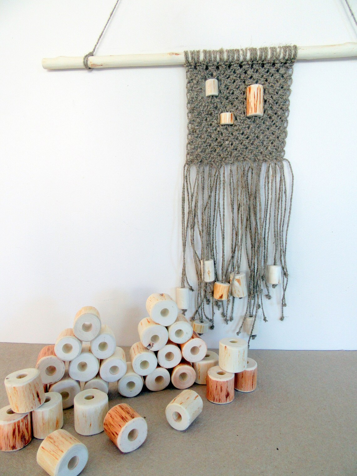 Large Wooden Beads Set 8psc of Custom Hole Beads From - Etsy