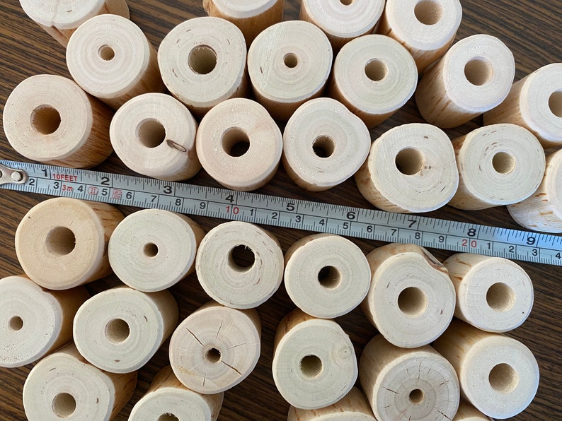 Large Wooden Beads Set 8psc of Custom Hole Beads From Natural Wood Bead ...