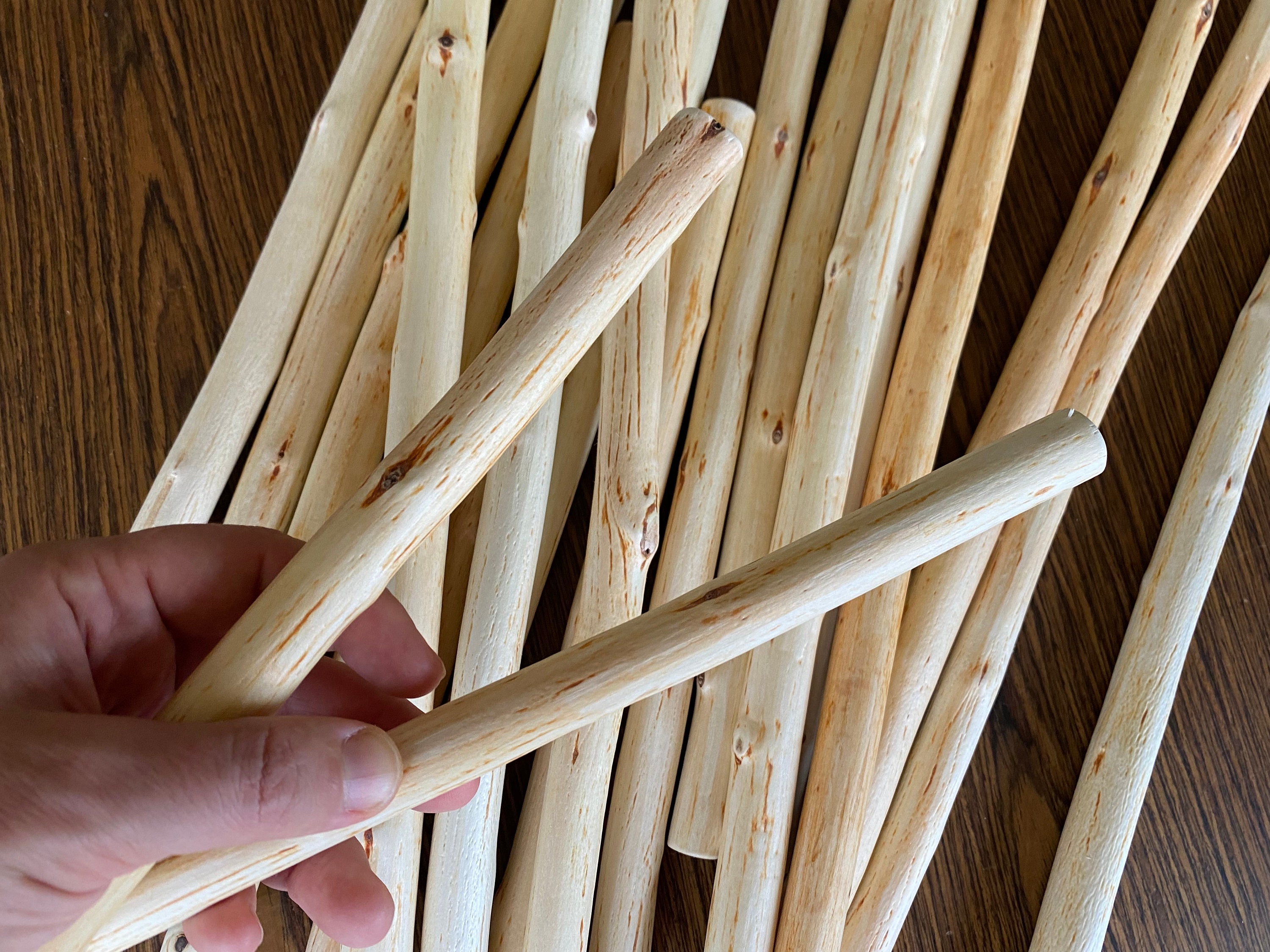 Debarked Wood Sticks Thin Macrame Hanging Dowel Different - Etsy