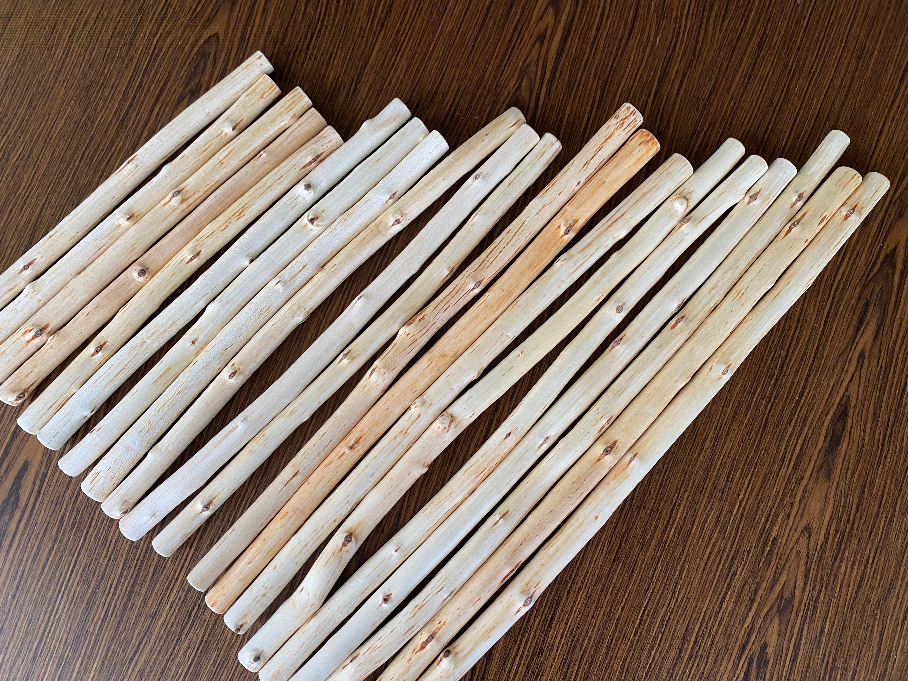 Debarked Wood Sticks Thin Macrame Hanging Dowel Different | Etsy