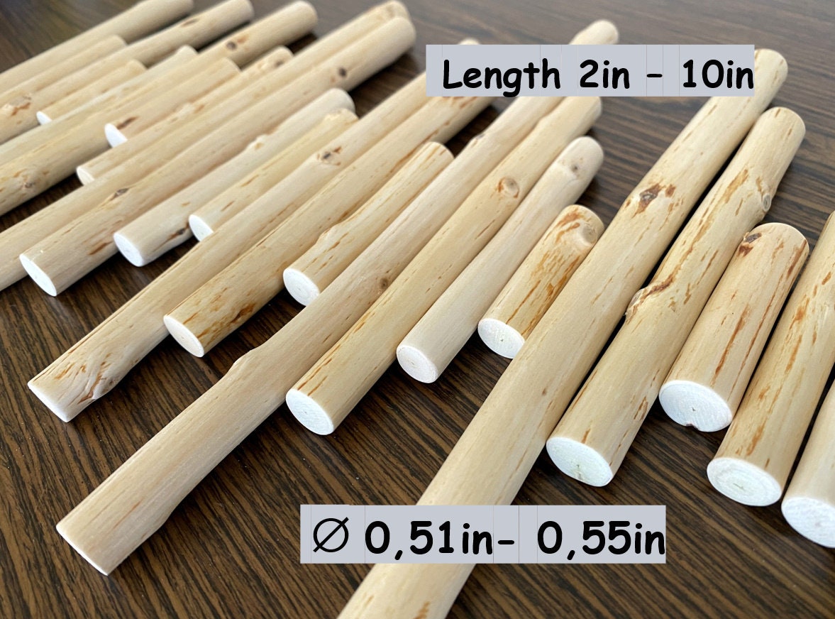 Different Lengths Thin Diameter Natural Wood Dowels Wooden Supplies ...