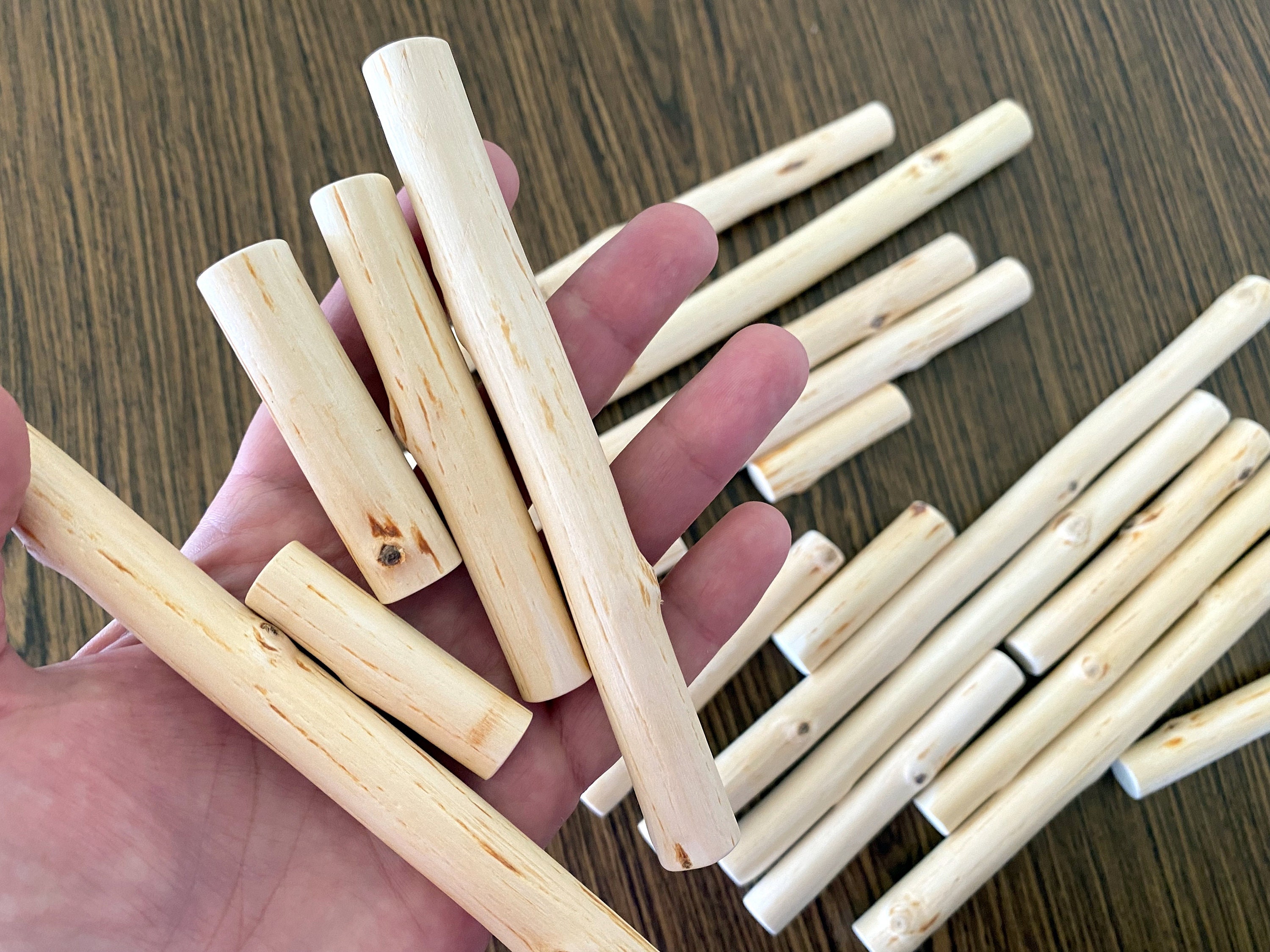 Different Lengths Thin Diameter Natural Wood Dowels Wooden Supplies ...
