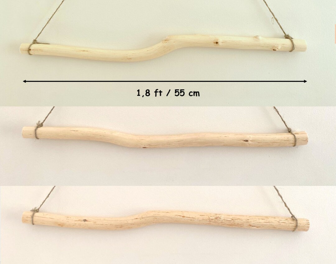 Debarked 1,8ft / 55cm Wood Sticks for Hangings Tapestries and Craft ...
