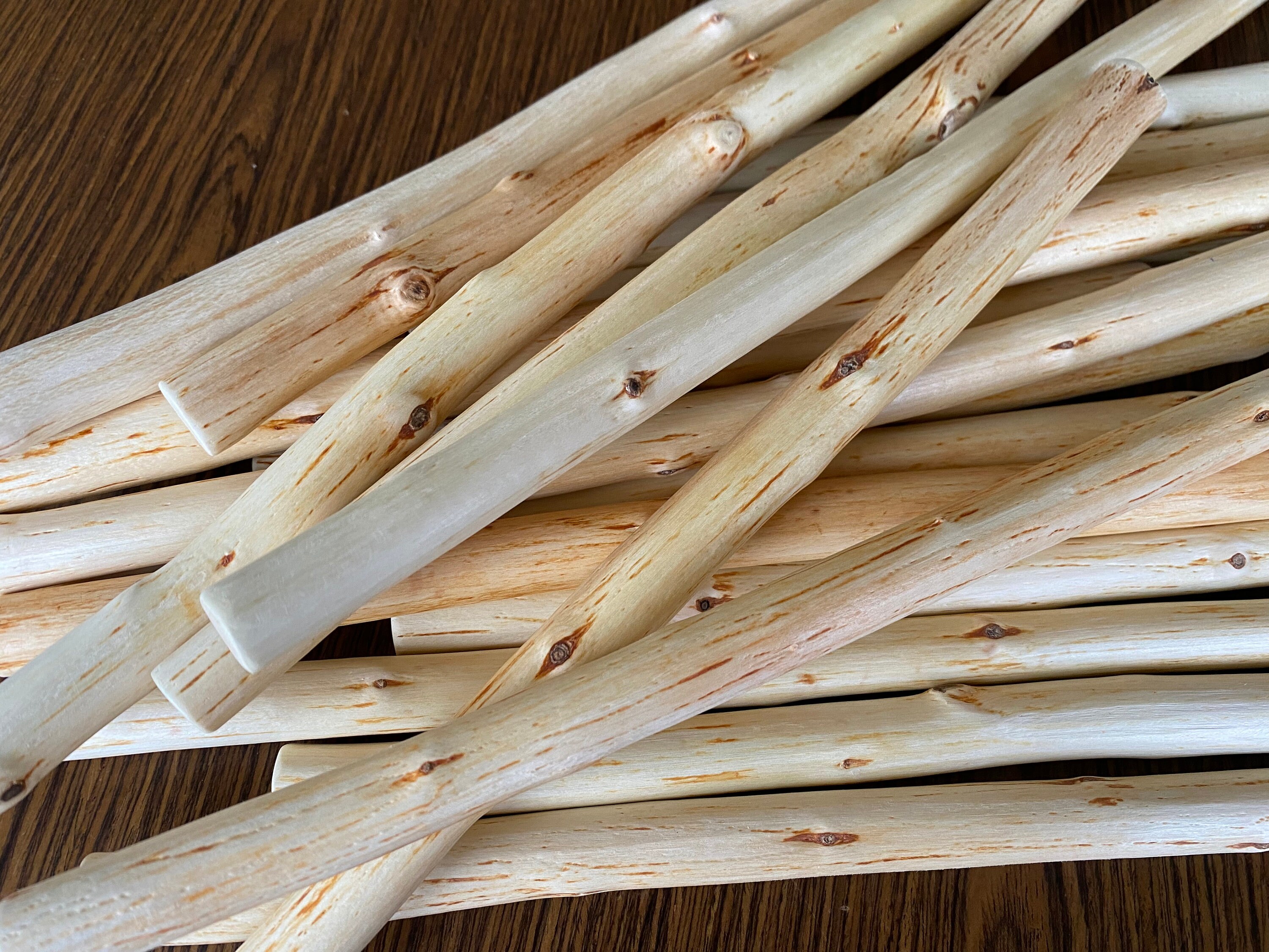 Debarked Wood Sticks Thin Macrame Hanging Dowel Different - Etsy