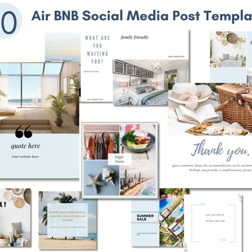 Airbnb Instagram Post Social Media Templates Hotel Superhost - Etsy