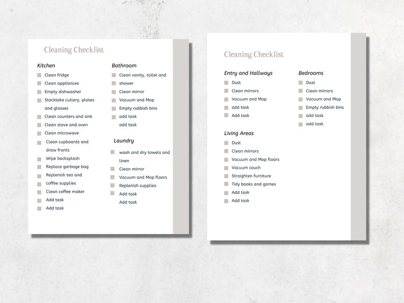 Airbnb Inventory Cleaning Checklist And Supplies Checklist Etsy UK