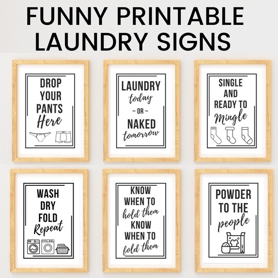 Funny Laundry Signs Printable Bundle | Etsy