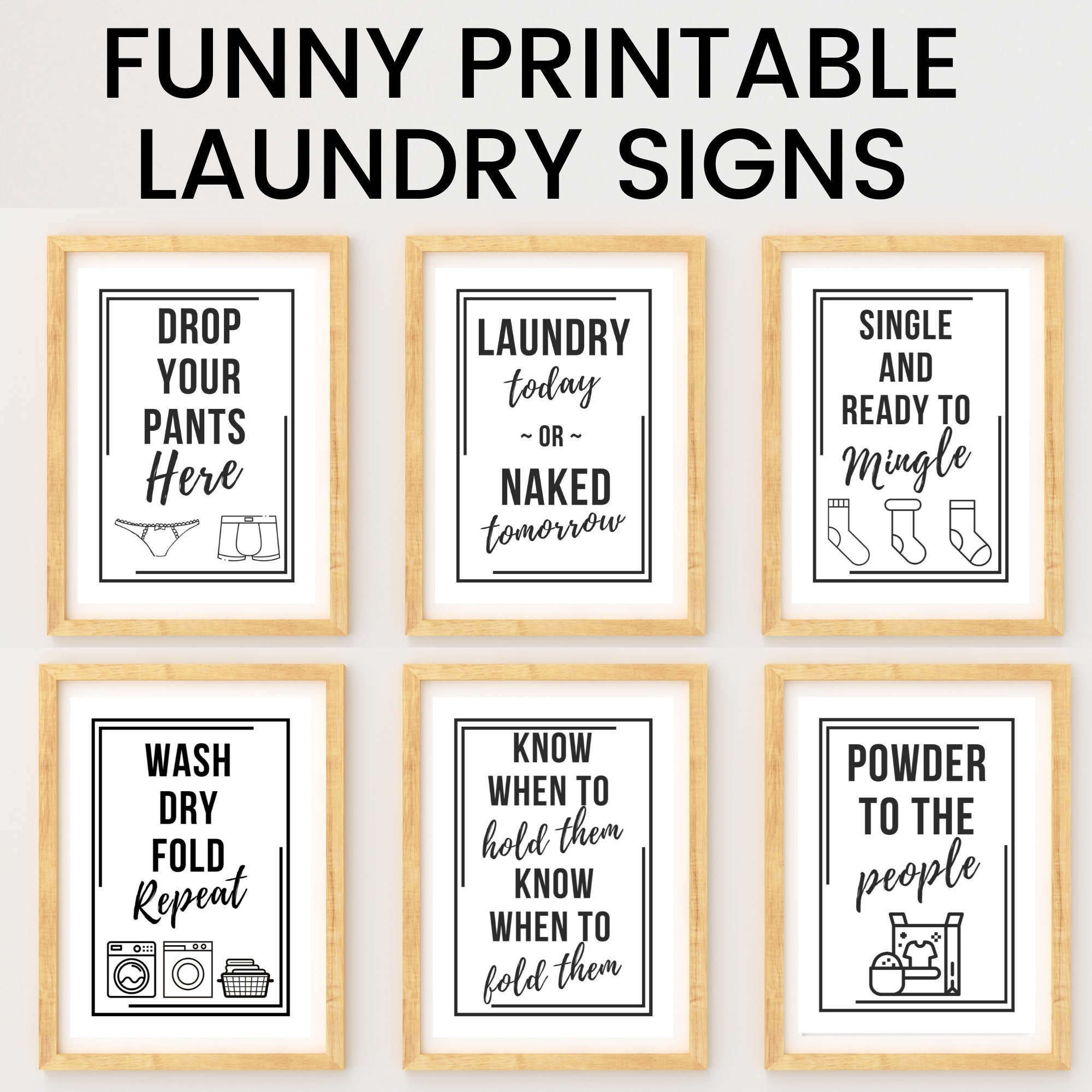 Funny Laundry Signs Printable Bundle - Etsy