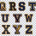 Varsity Navy Gold Embroidered Sport Alphabet Number PNG, Sports Clipart ...