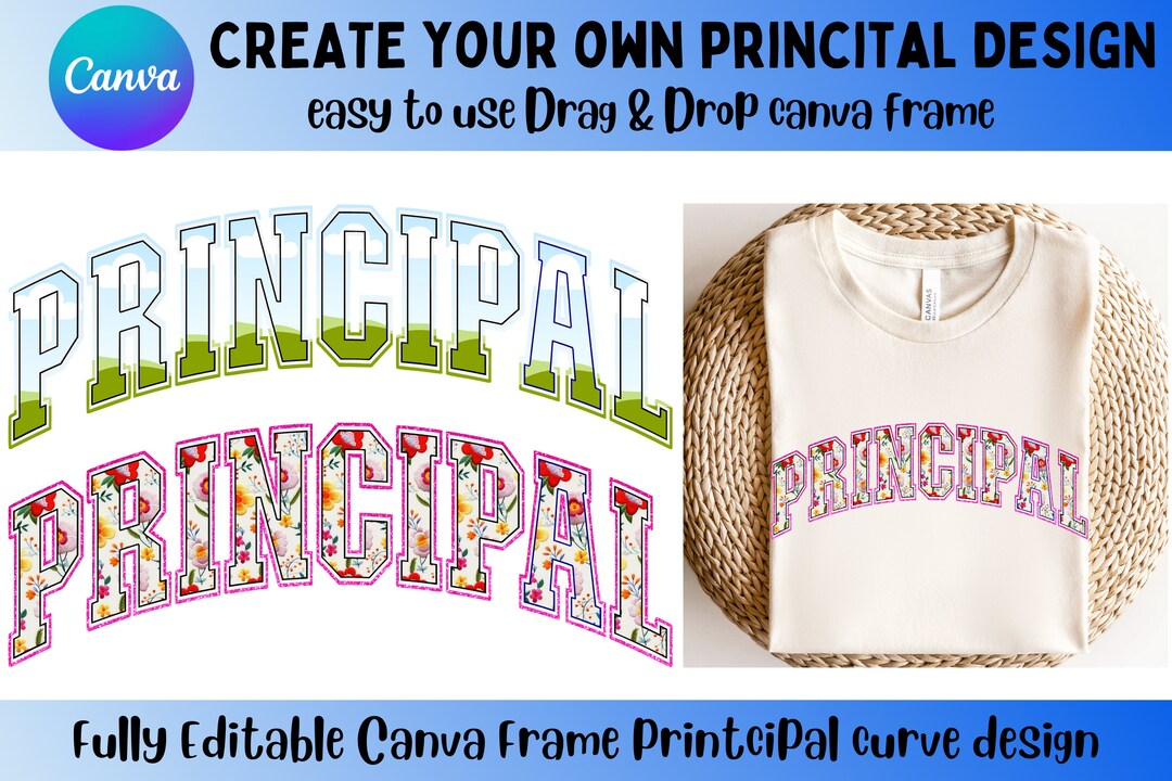 Principal Canva Frame Curve Design, Drag and Drop Editable Canva ...