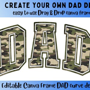 DAD Canva Frame Curve Design, Drag and Drop Editable Canva Template ...