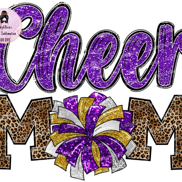 Purple and Gold Cheer Mom Png - Etsy