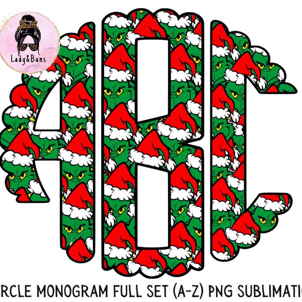 Grinch Monogram Svg - Etsy