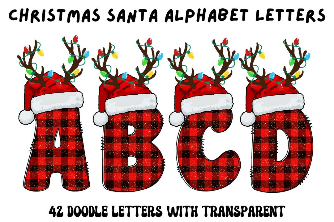 Christmas Santa Alphabet Letter Png Sublimation, Christmas Clip Art ...