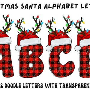 Christmas Santa Alphabet Letter Png Sublimation, Christmas Clip Art ...
