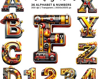 Fire Truck PNG, Doodle Letters, Doodle Font, 3D Letters, Alphabet PNG ...