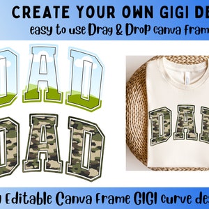 DAD Canva Frame Curve Design, Drag and Drop Editable Canva Template ...