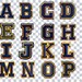 Varsity Navy Gold Embroidered Sport Alphabet Number PNG, Sports Clipart ...