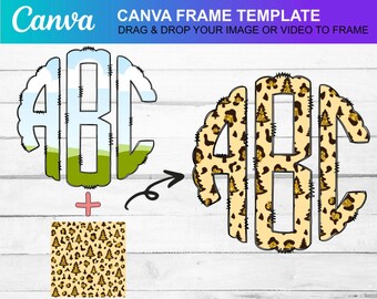 Canva Monogram Template - Etsy