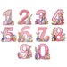 Pink Peter Rabbit Easter Egg Alphabet, Easter Spring Floral Embroidery ...