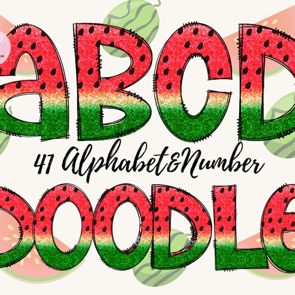 Watermelon Alphabet Png - Etsy