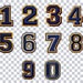 Varsity Navy Gold Embroidered Sport Alphabet Number PNG, Sports Clipart ...