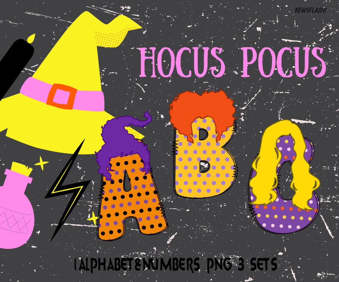 Hocus Pocus PNG Halloween Doodle Letters Digital Download - Etsy