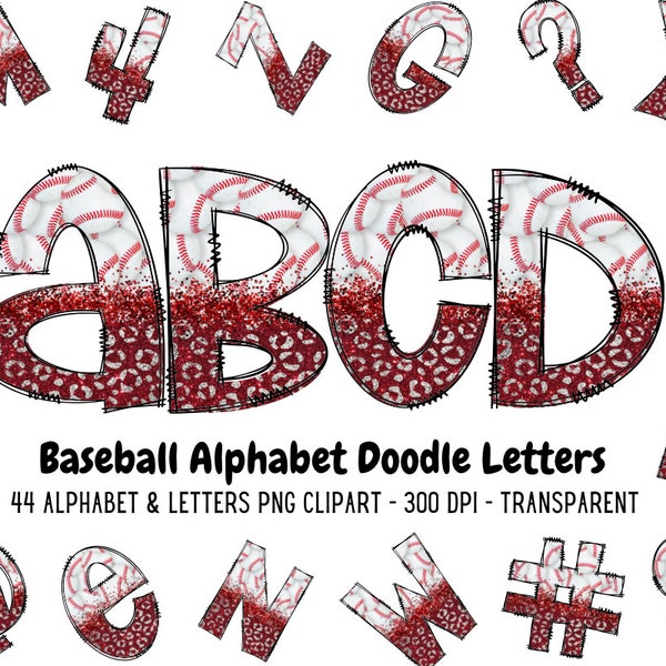 Baseball Glitter Leopard Font - Etsy
