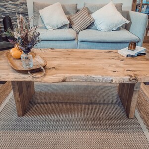 LINA Waney Edge Chunky Coffee Table Solid Rustic Wood - Etsy UK