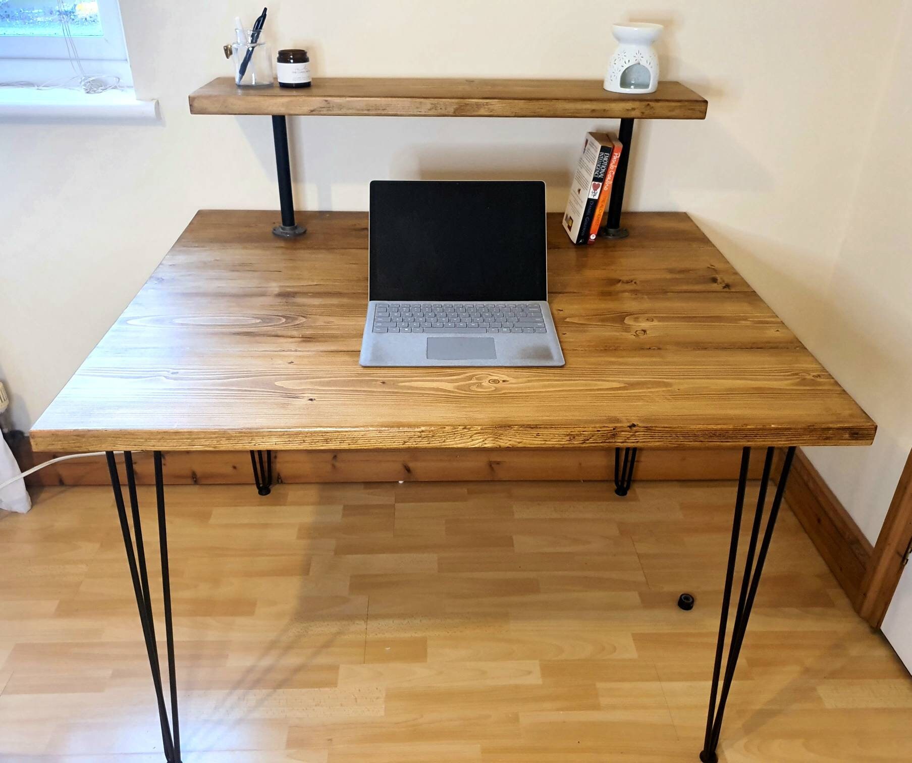 Rustic Industrial Style New Wood Study Desk With Shelf - Etsy UK