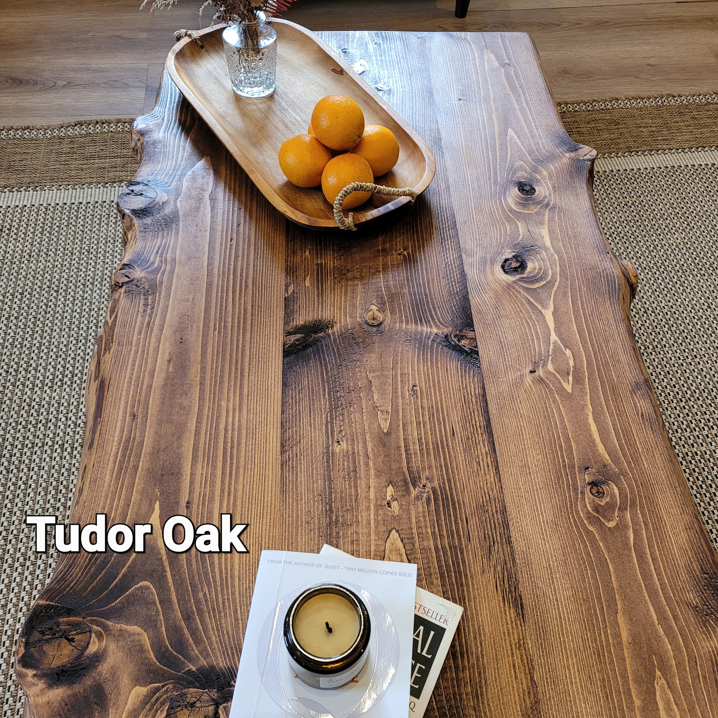 Waney / Live Edge Chunky Dining Table With U Shape Metal Legs, , Cross ...