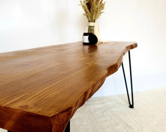 Waney / Live Edge Coffee Table Rustic Solid Wood / Walnut / | Etsy UK
