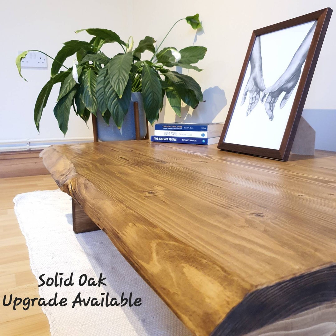 Waney / Live Edge Chunky Coffee Table Rustic Solid Wood Solid - Etsy