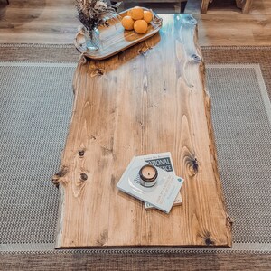 Waney / Live Edge Coffee Table Rustic Solid Wood / Walnut / Oak / Pine ...